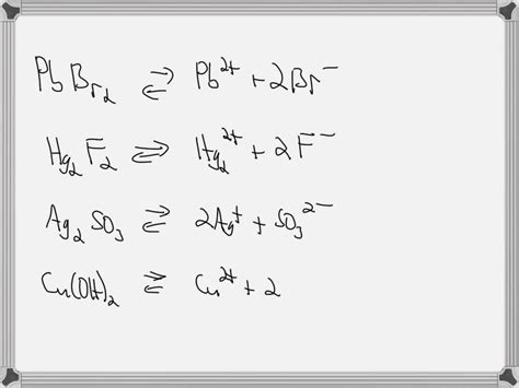 Solved Use Solubility Products To Predict Which Of The Following Salts Is The Most Soluble In