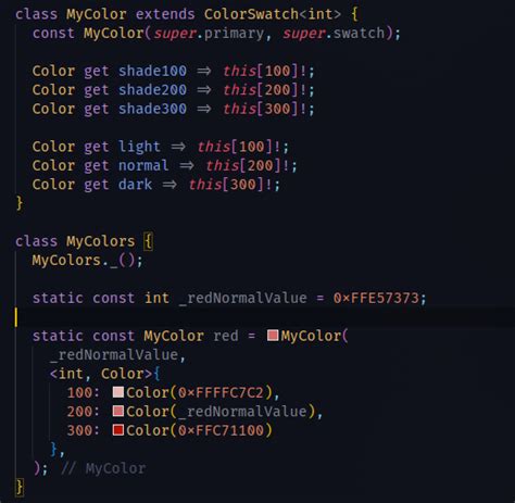 Custom Material Color Class Preview · Issue 4394 · Dart Codedart Code