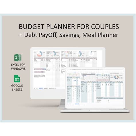 Couples Budget Spreadsheet Excel Budget Budget Planner Budget