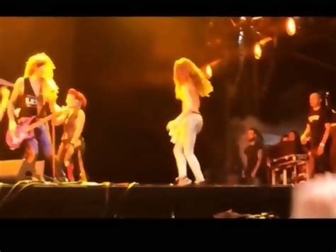 Steel Panther Girls Flashing Tits And Topless On Stage At Rock