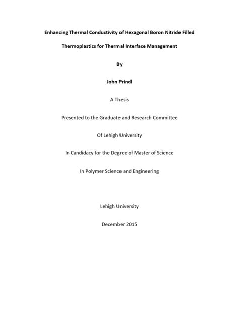 Enhancing Thermal Conductivity Of Hexagonal Boron Nitride Filled Thermoplastics Download Free