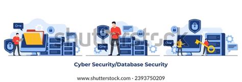 Database Protection Cyber Security Data Center Stock Vector Royalty Free 2393750209 Shutterstock