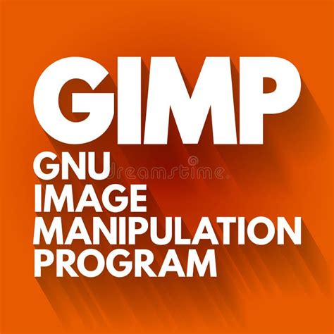 gimp gnu image manipulation program acronym stock illustration