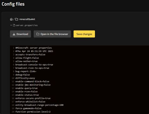 server properties nitrado
