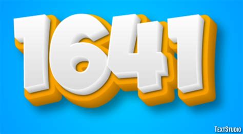 1641 Text Effect And Logo Design Number