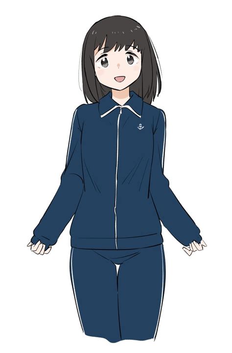 Safebooru 1girl Alternate Costume Anchor Print Arms At Sides Black