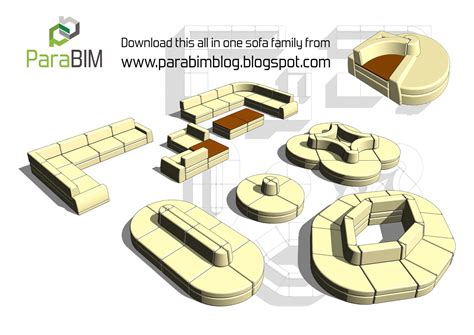 Circular Sofa Revit Baci Living Room