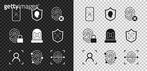 Set Mobile And Face Recognition User Protection Rejection Fingerprint Face Fingerprint With