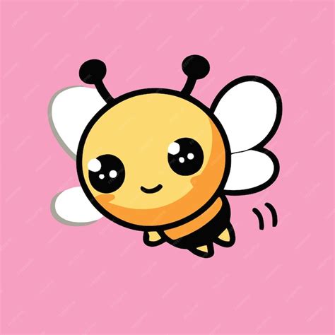 Premium Vector Cute Bee Illustration Bee Kawaii Chibi Vector Drawing