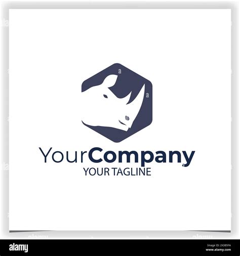 Vector Hexagon Rhino Logo Design Template Stock Vector Image And Art Alamy