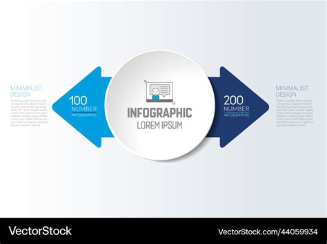 2 Elements Scheme Diagram Two Arrows Infographic Vector Image