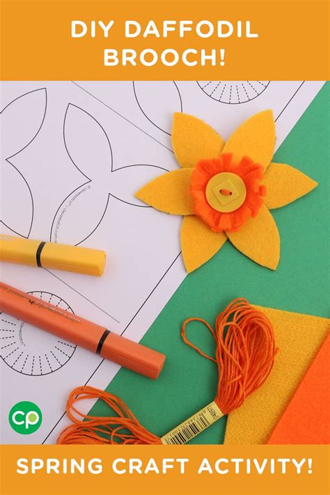 Diy Daffodil Brooch In 2024 Daffodil Craft Daffodils Elementary