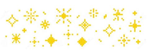 Pixel Star Retro 8 Bit Sparkle Border Seamless Frame Shiny Game Pixel