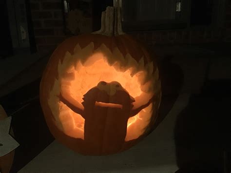 I Carved The Burning Elmo Pumpkin Its Not That Good But Im Happy With It Meme
