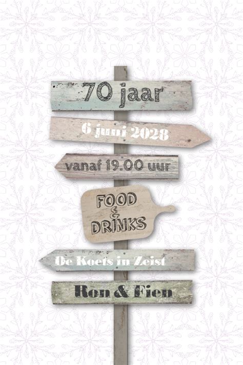 Uitnodiging 70 Jaar Maken Zeventig Jaar Kaarten