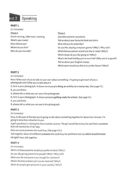 Speaking Sample Test Pdf