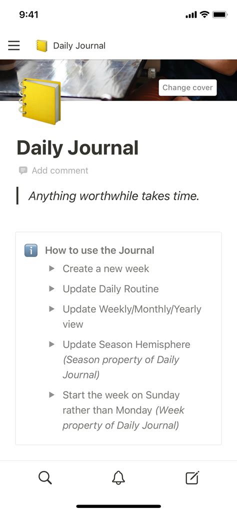 Notion Daily Journal Template Aesthetic