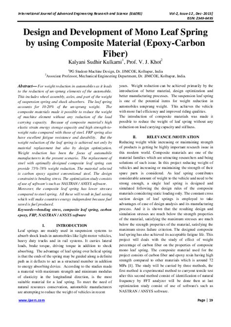 Design And Development Of Mono Leaf Spring By Using Composite Material Epoxy Carbon Fiber