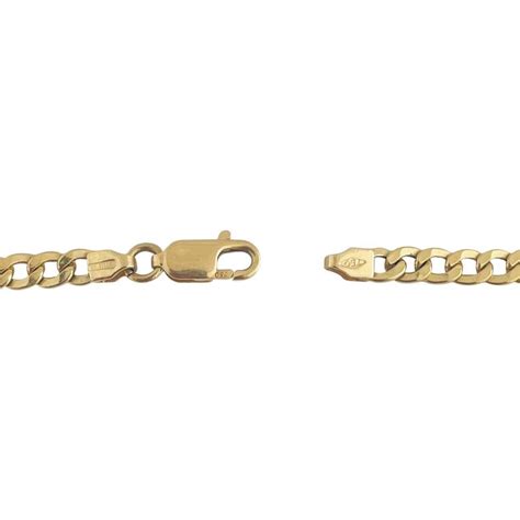18 Karat Yellow Gold Hollow Curb Link Chain Necklace Italy For Sale At