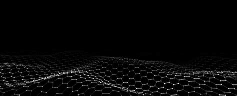 Premium Vector Futuristic Hexagon Dynamic Wave On Black Background Futuristic Honeycomb