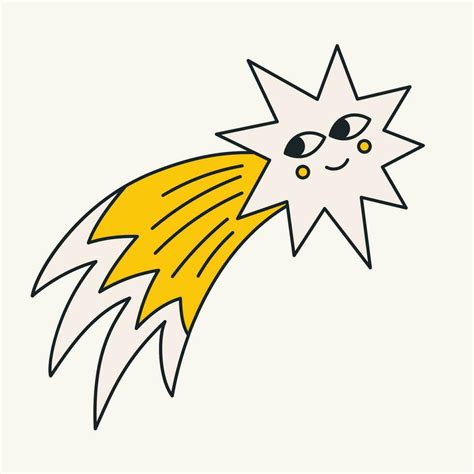 Cartoon Vector Funny Cute Comet Comic Characters 25260831 Vector Art