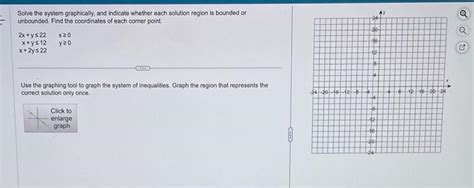 solved solve the system graphically and indicate whether