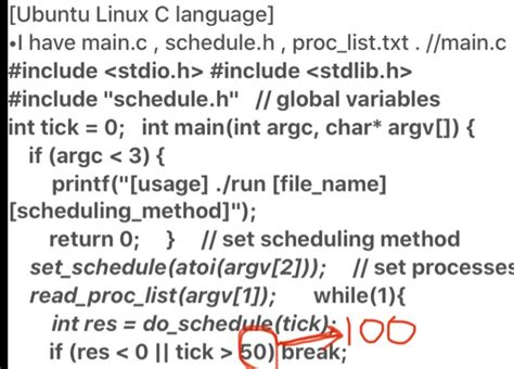 Solved Ubuntu Linux C Language •i Have Mainc Scheduleh