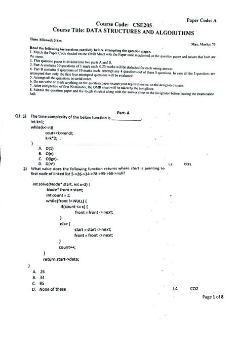 CSE 205 Ete Paper B Tech CSE Studocu