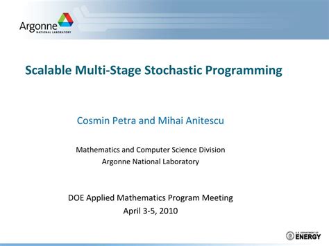 PPT Scalable Multi Stage Stochastic Programming PowerPoint