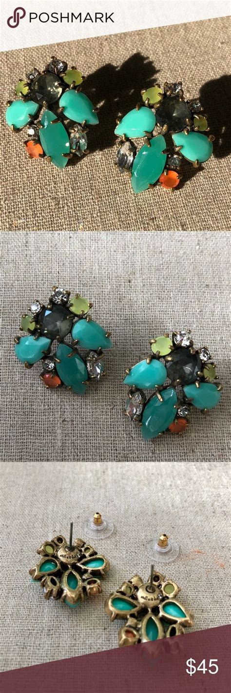 Stella And Dot “naomi” Cluster Earrings Multi Stone