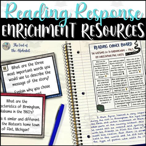 Higher Order Thinking Depth And Complexity Reading Response Choice Board And Task Cards The
