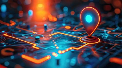 Premium Photo Location On A Digital Map Is Marked With A Beacon
