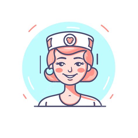의사 그림 벡터 흰색 배경에 귀여운 간호사를 묘사한 직계 아이콘 Flaticon 및 드리블에 의한 벡터 일러스트 비핸스