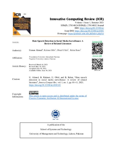 Pdf Hate Speech Detection In Social Media Surveillanceareview Of