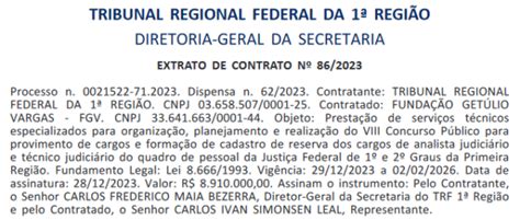 Concurso TRF 1 Extrato A FGV Publicado Edital Iminente