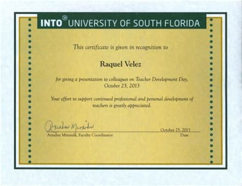 Usf Management Certificate Program Pdf