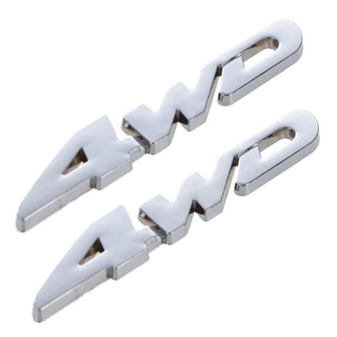 2x 4wd Displacement Car Chromed Emblem Badge Car Sticker Logo On Onbuy