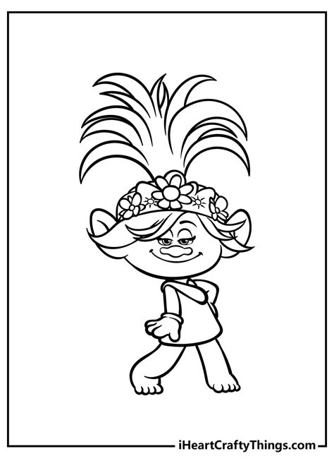 Poppy Troll Coloring Page