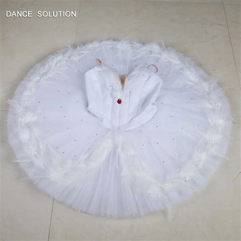 Professional Stage Costumes Pure White Ballet Tutu Feather Pancake