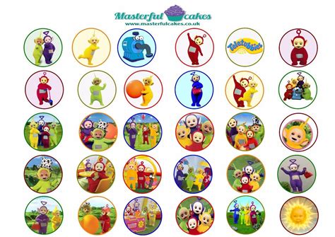30 X Teletubbies Edible Cup Cake Toppers In Rice Paper Icing And Precut Wafer Ebay In 2024