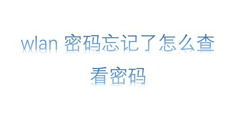 Wlan密码忘记了怎么查看密码360新知