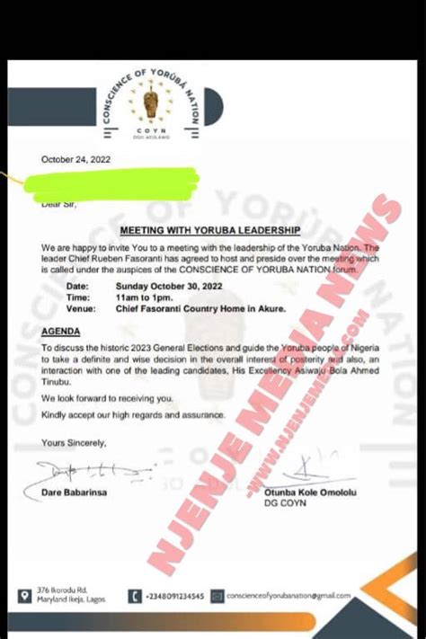 Document Akure Endorsement Of Bola Tinubu Is For Conscience Of