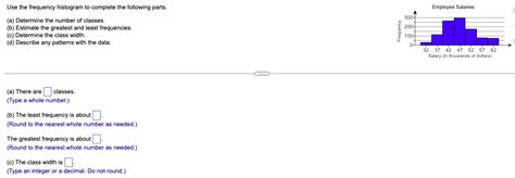solved use the frequency histogram to complete the following