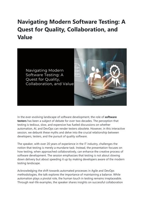 Ppt Navigating Modern Software Testing Powerpoint Presentation Free