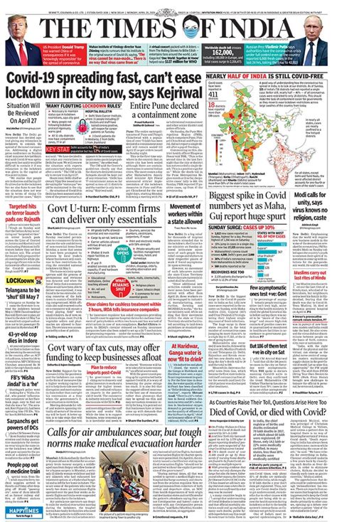 Newspaper Headlines No Relaxation Of Lockdown In Delhi Review After A