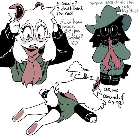 Susie And Ralsei Deltarune Cute Cartoon Art Styles Undertale Fanart