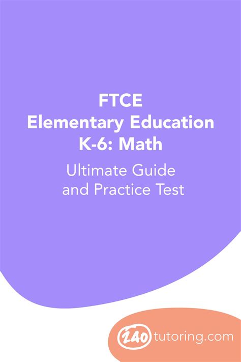 Ftce Elementary Education K 6 Math Elementary Education Education Elementary