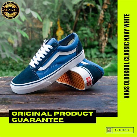 Original Vans Oldskool 100 Oldskool รองเท้าผ้าใบลําลองสีขาวน้ําเงิน