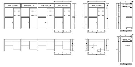 Atm Machine Plan And Elevation Design