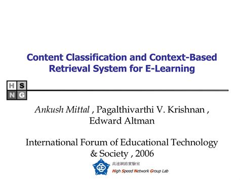 Content Classification And Context Based Retrieval System For E Learning Ppt